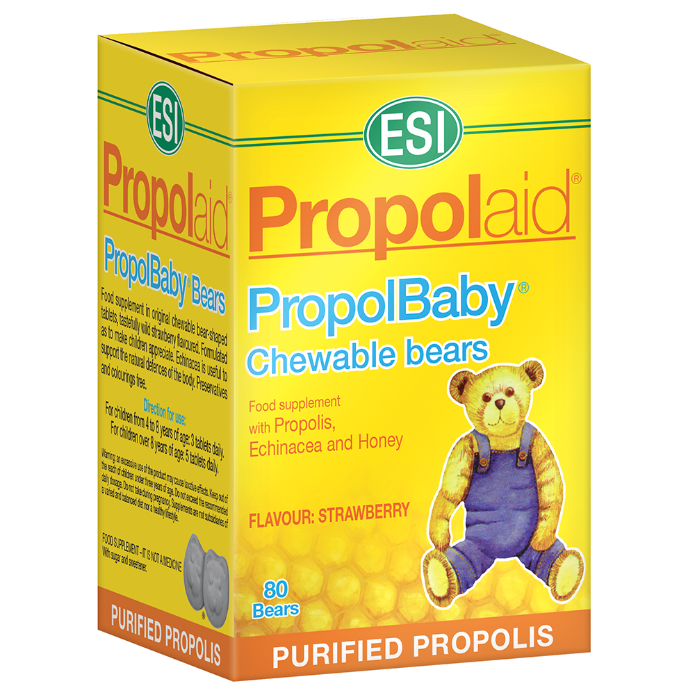 Tavolette con propoli a forma di orsetto per bambini - ESI srl